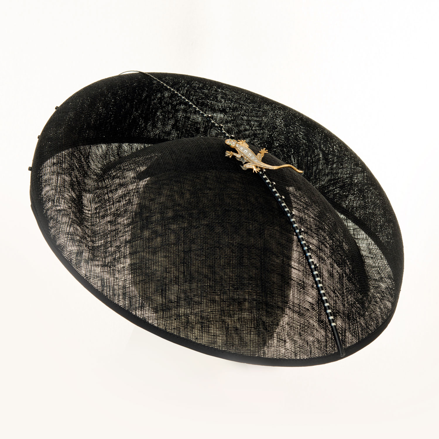 Wide black reptile hat with blue crystals - Browse All Hats - Priestley ...