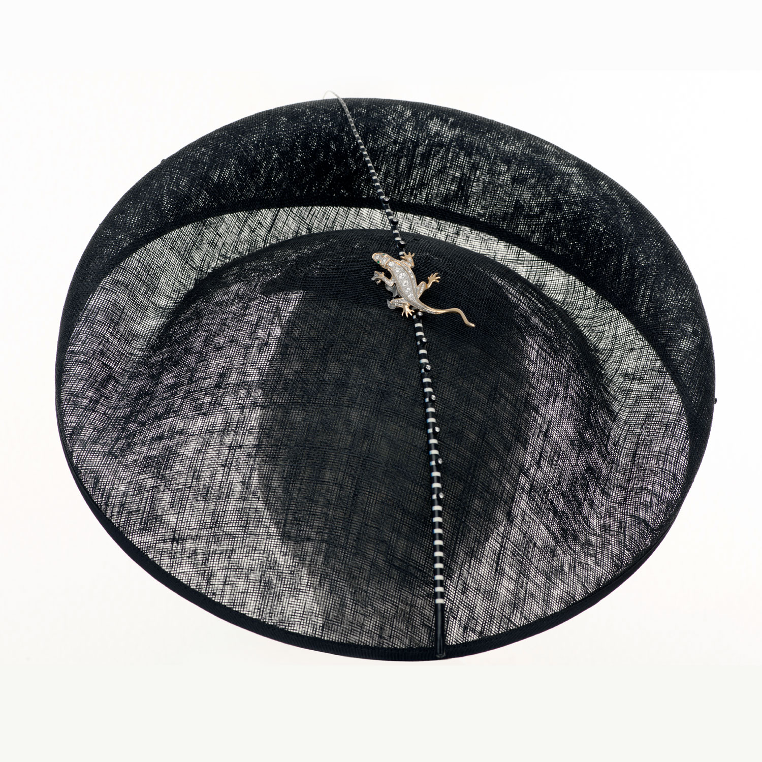 Wide black reptile hat with blue crystals - Browse All Hats - Priestley ...